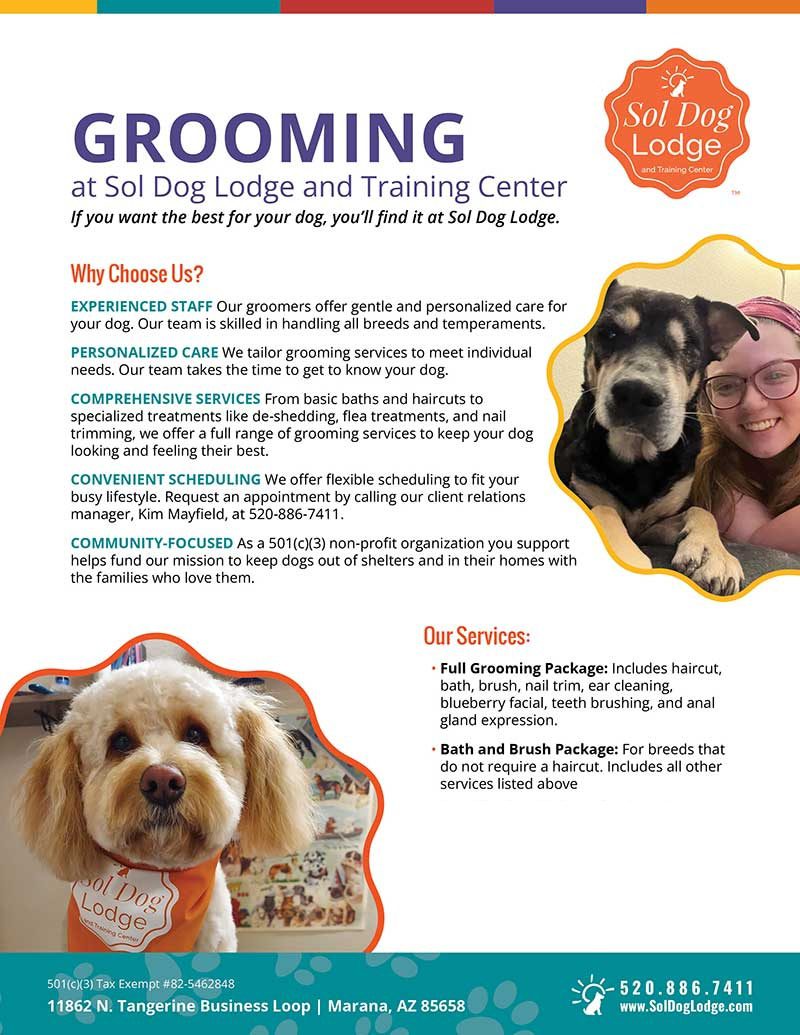 Grooming - Sol Dog Lodge and Training Center
